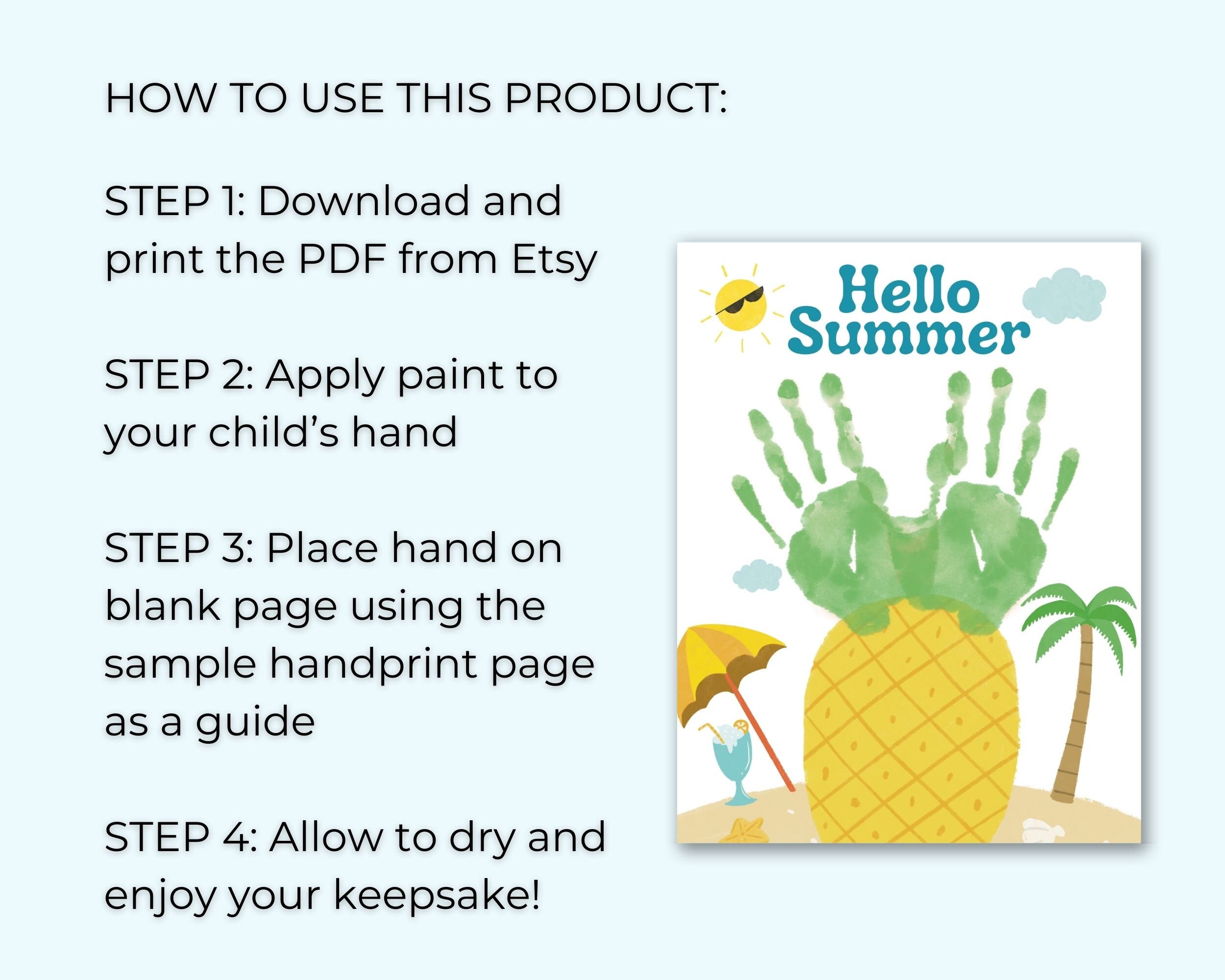 Summer Handprint Craft, Watermelon Handprint Art, Pineapple Handprint ...