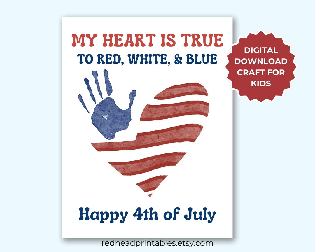 4th of July Handprint Art, Fourth of July Craft, Independence Day Craft ...