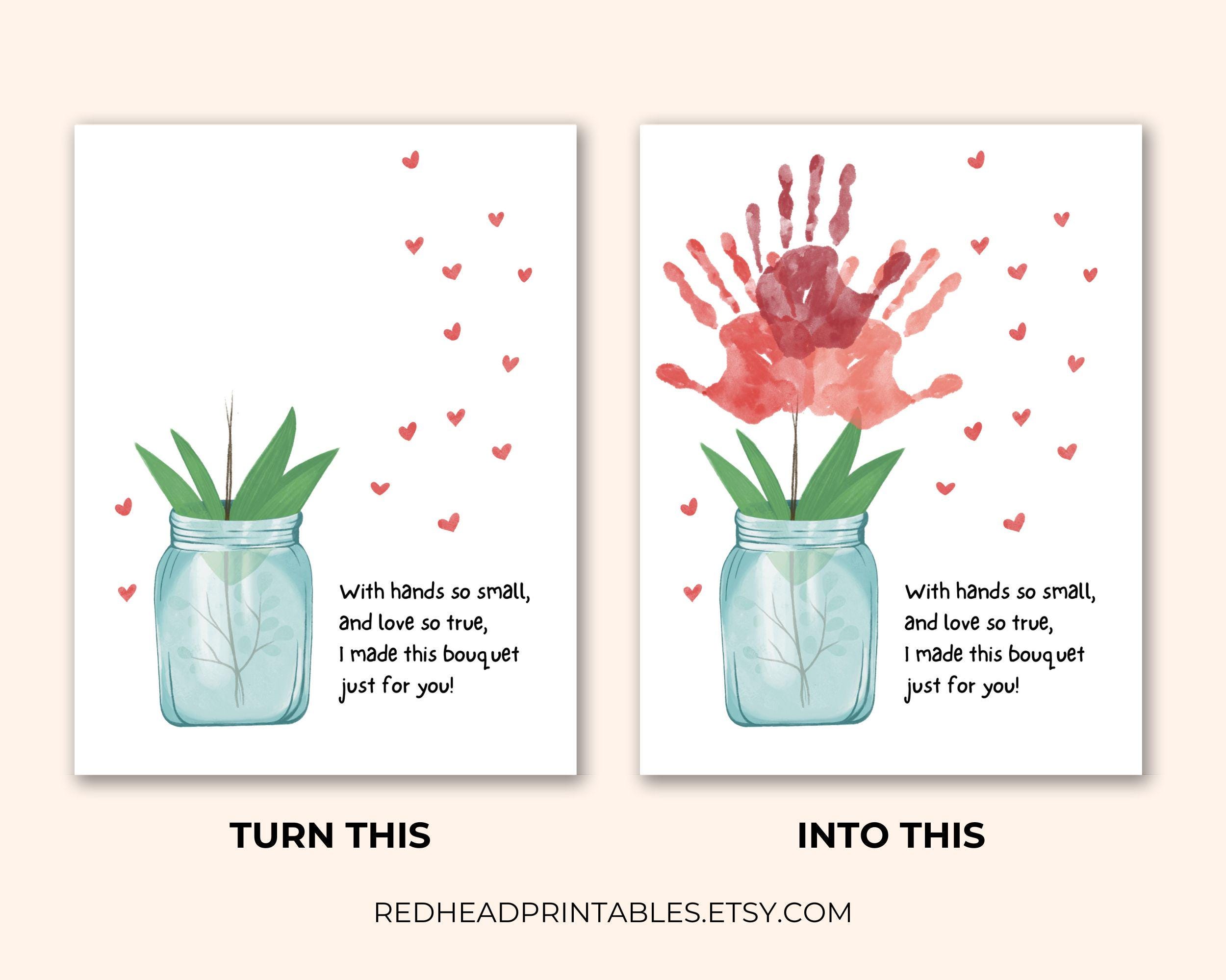 Valentines Day Handprint Art Craft, Preschool Valentines Day Craft ...