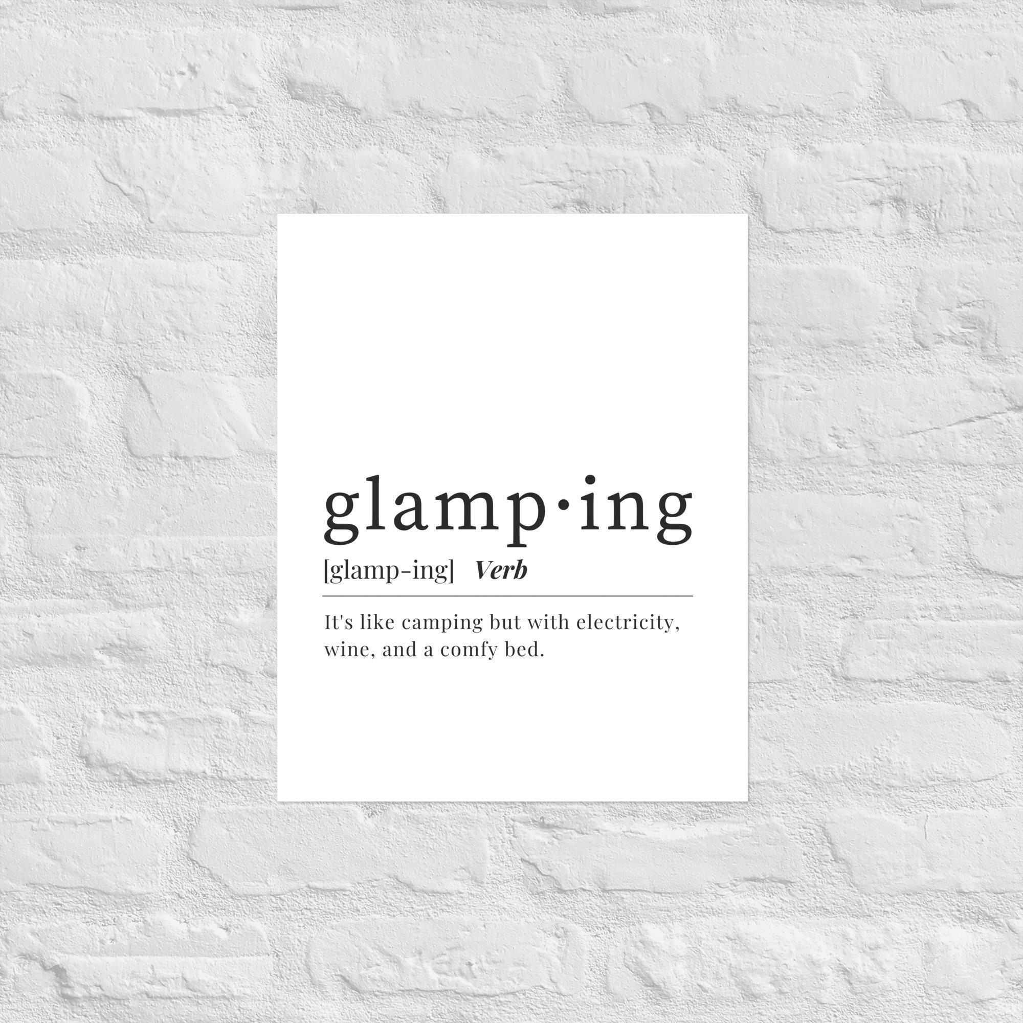 Glamping Definition Poster, Glamping Dictionary Print, Camping Gift ...