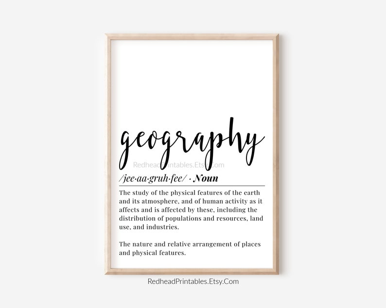 Geography Definition Printable Wall Art, Geography Dictionary Print ...