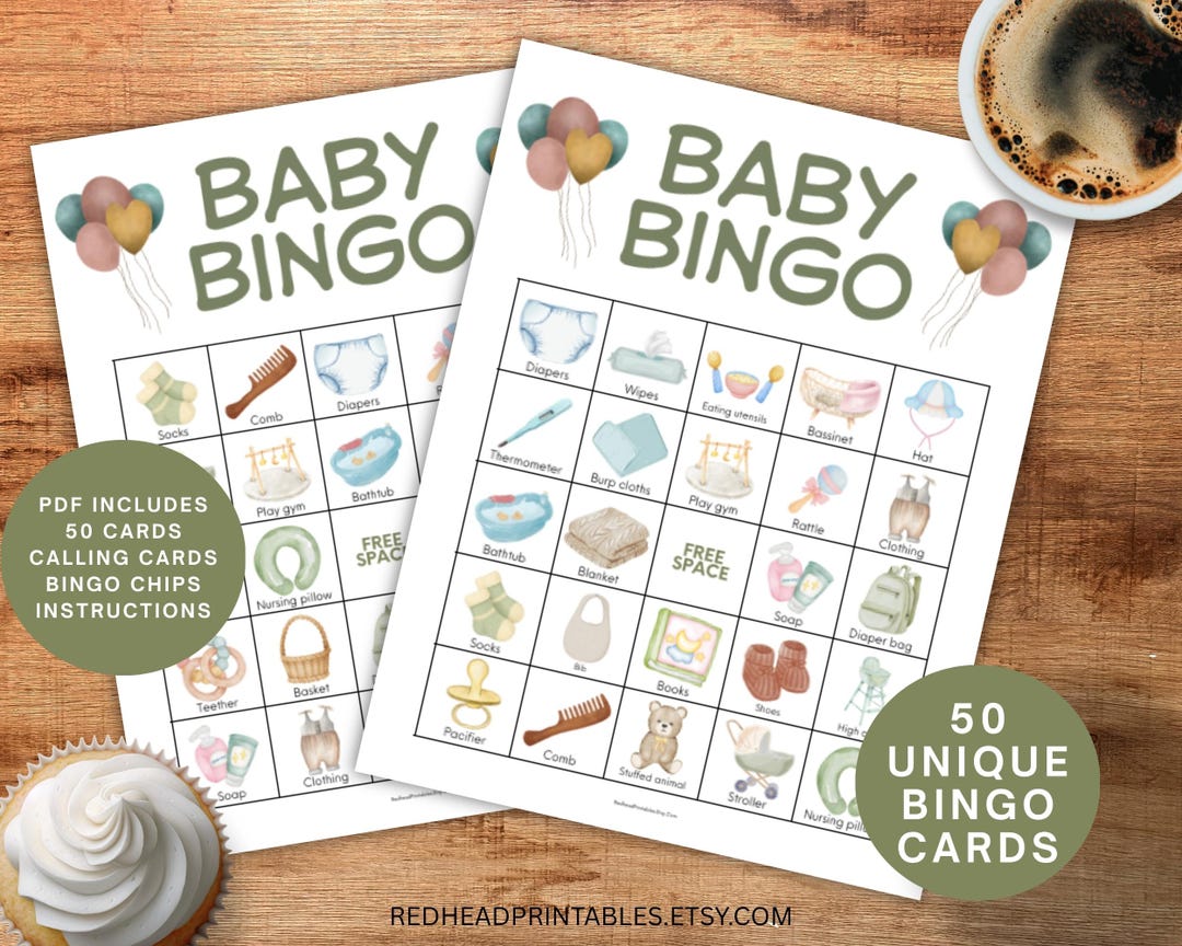Baby Shower Bingo Game Printable PDF, Baby Bingo Game, Gender Neutral ...