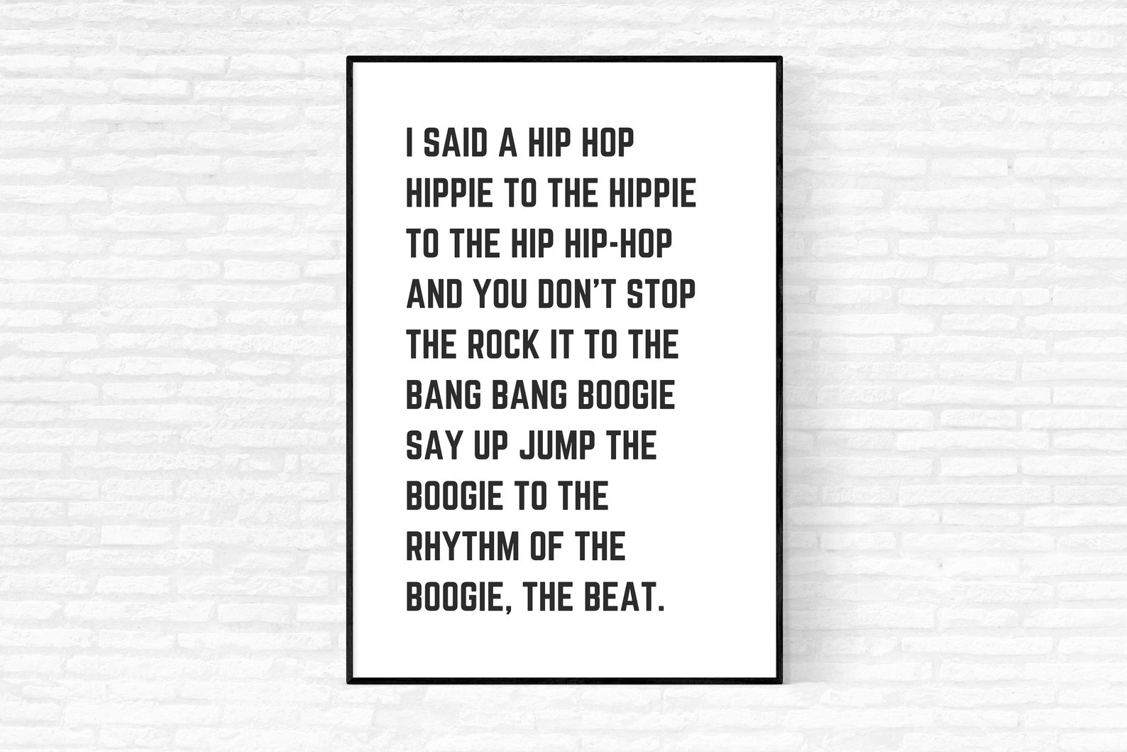 Hip Hop Poster Printable, I Said a Hip Hop Lyrics, Rappers Delight ...