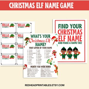 Whats Your Christmas Elf Name Game Printable, Christmas Party Game ...