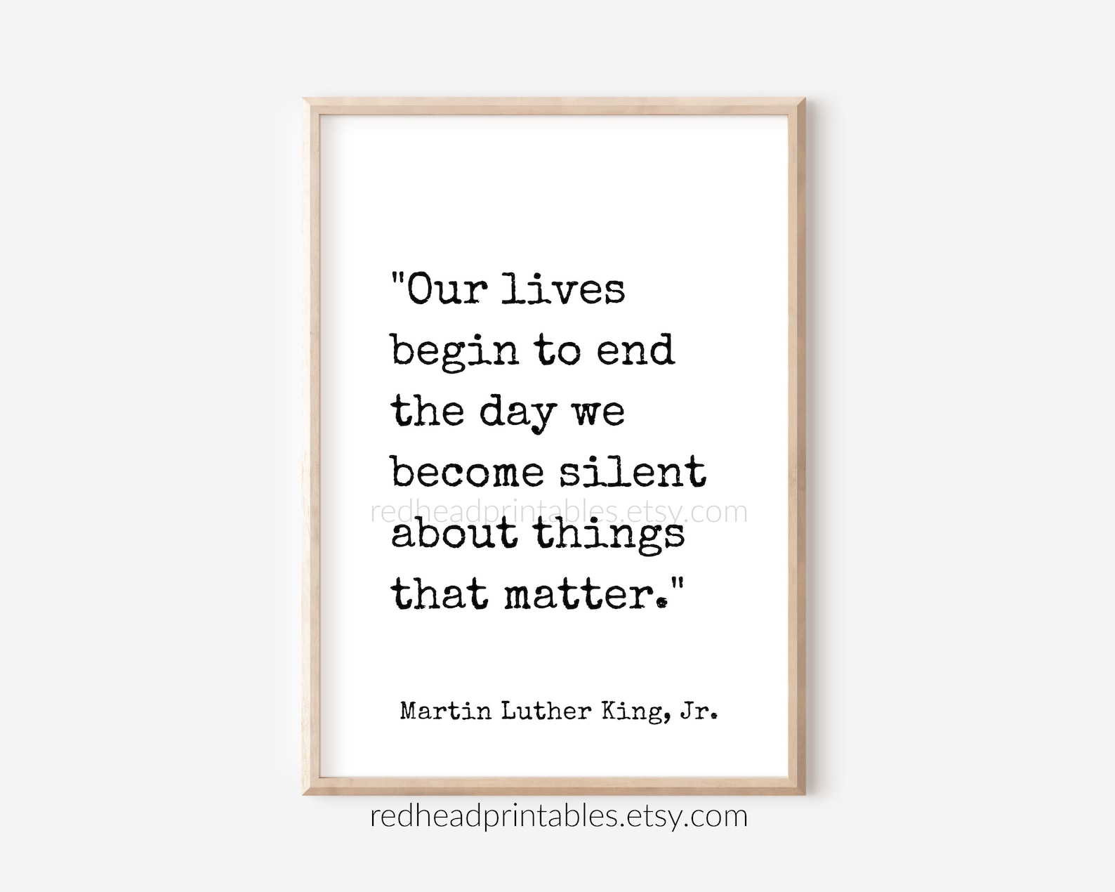 Martin Luther King Quote Printable Wall Art, MLK Jr Quote, Our Lives ...