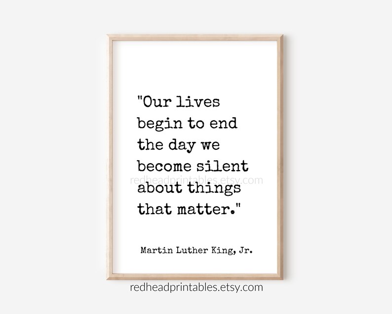 Martin Luther King Quote Printable Wall Art, MLK Jr Quote, Our Lives ...