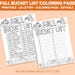 Fall Bucket List Printable Coloring Page, Autumn Bucket List for Kids ...