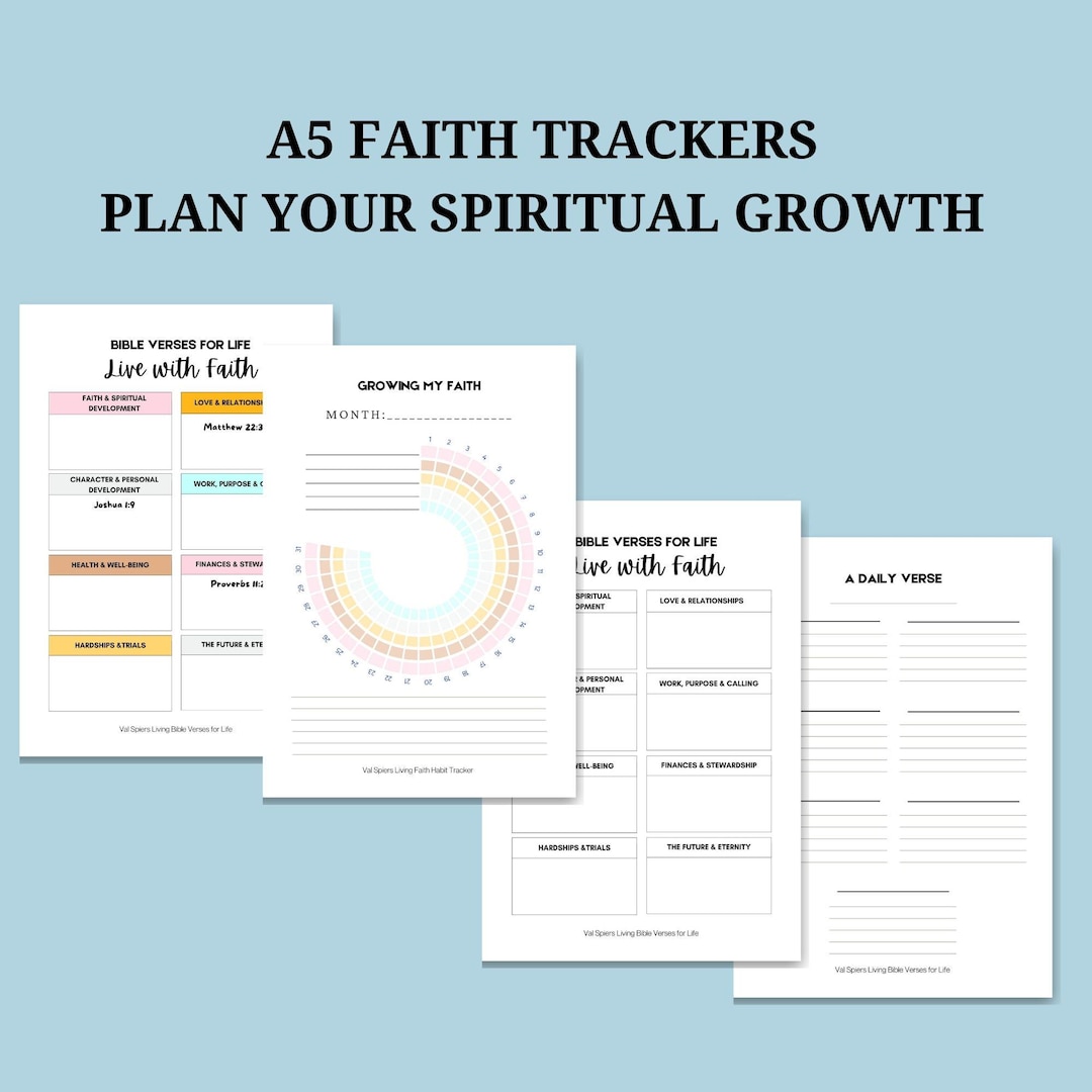 Decorative Faith Habit Tracker Worksheet for Christians, Daily Bible ...