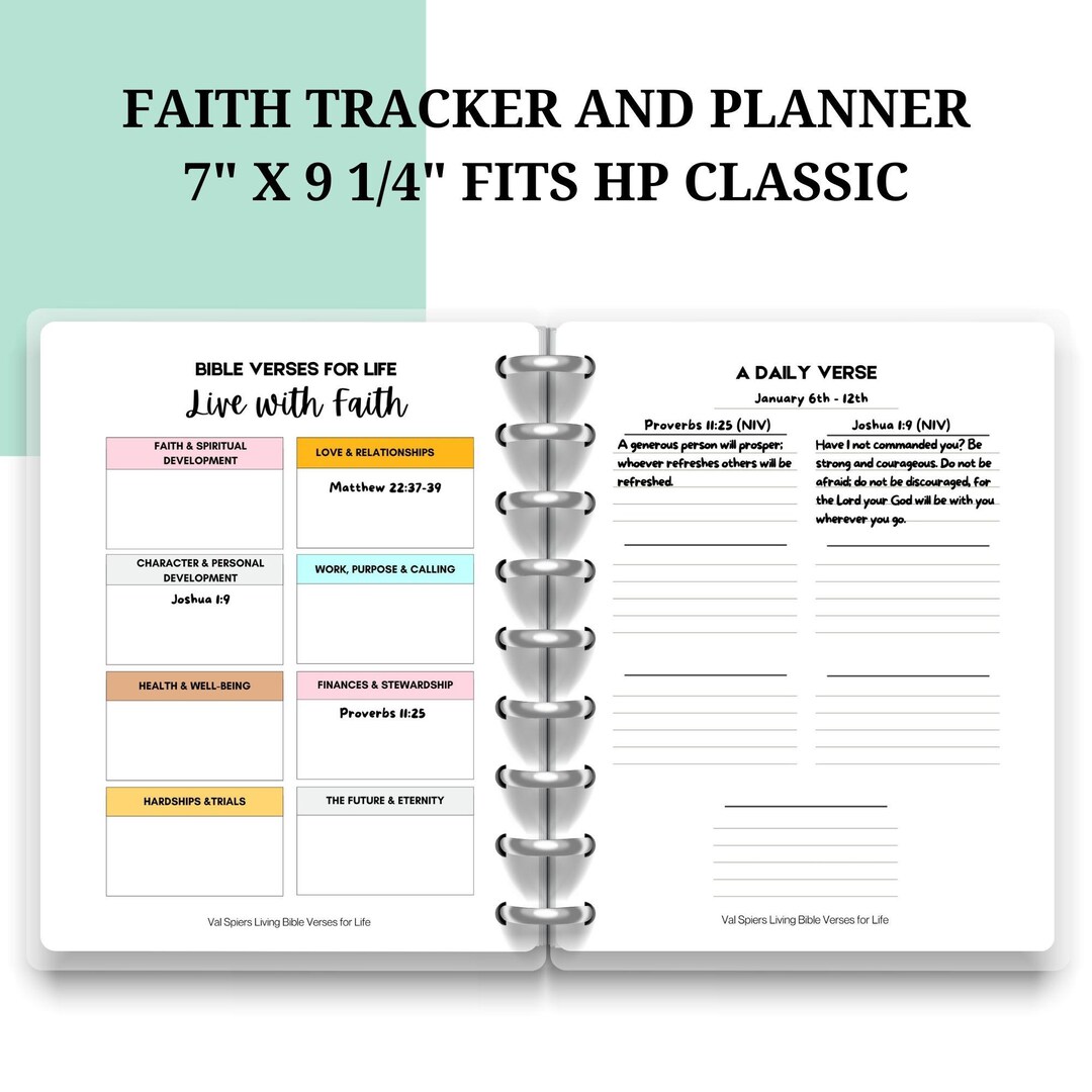 Monthly Pastel Printable Faith Tracker Fits HP Classic, Minimalist ...