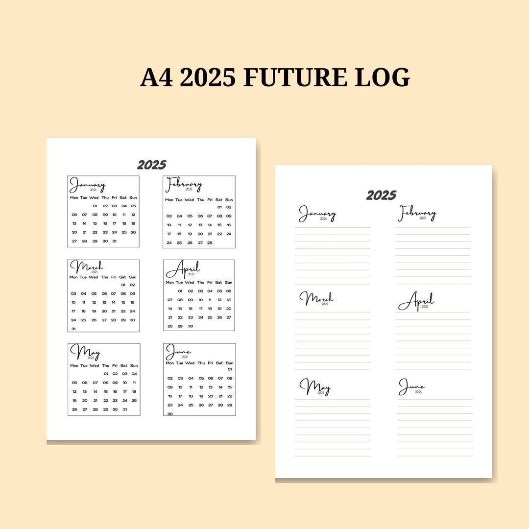 2025 Future Log, A4 Size, Printable Planner Pages - Etsy