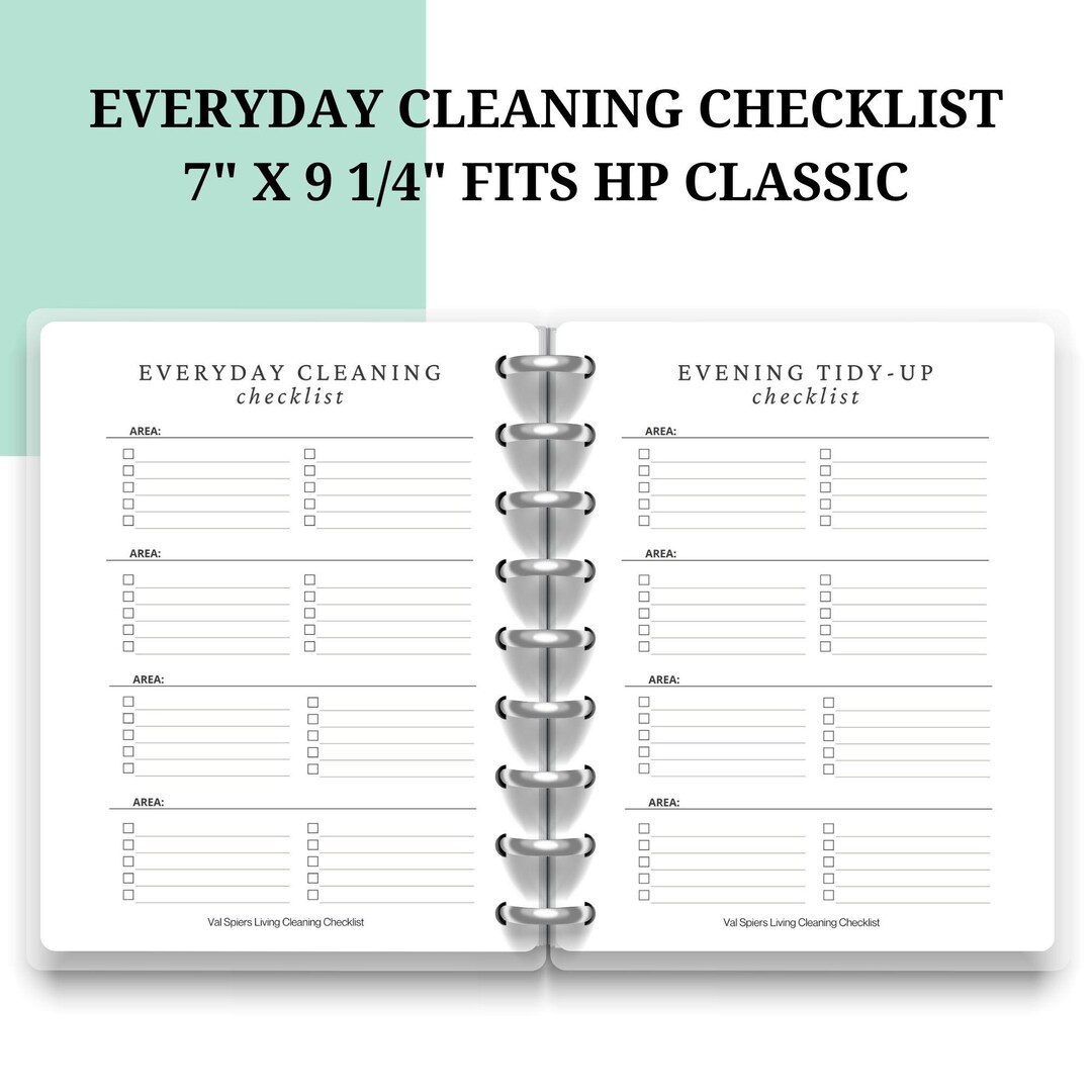 Printable Cleaning Housework Zone Checklist 9 Disc Classic Size, Daily ...