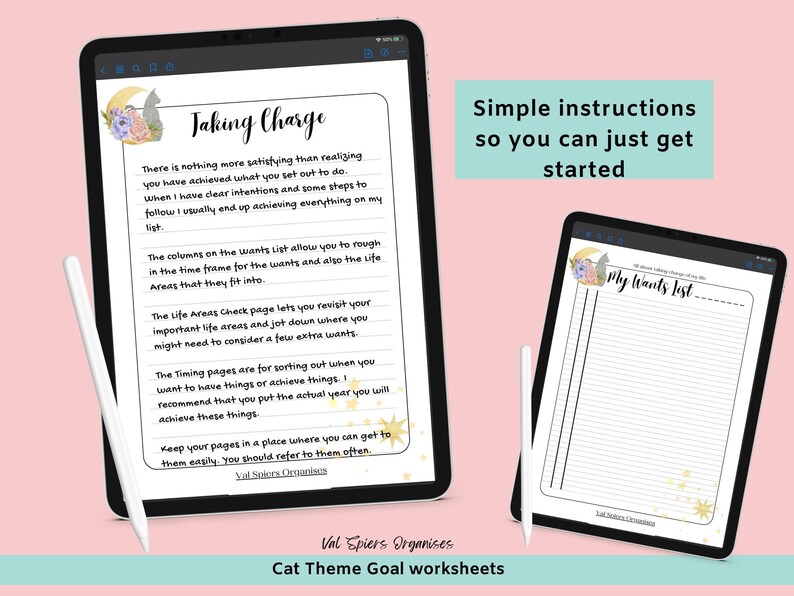 Digital Planner Goals Worksheets Part 1, for Goodnotes and Printable ...