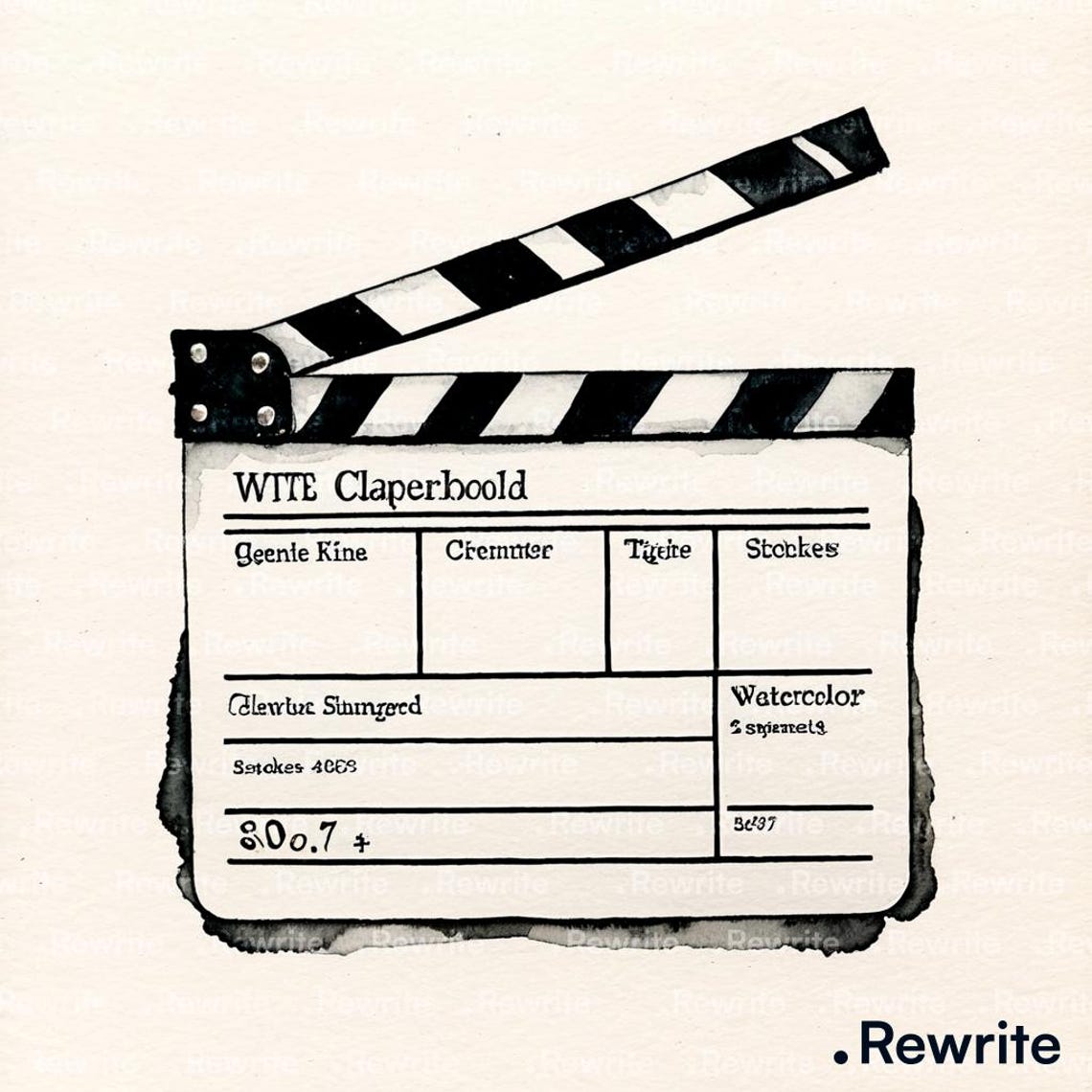 10 Clapperboard Clipart | Printable Watercolor Movie Clipart | High ...