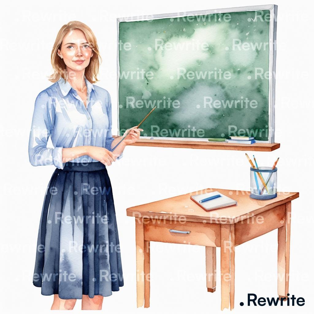 12 Teacher Clipart | High Quality JPG | Printable Watercolor School ...