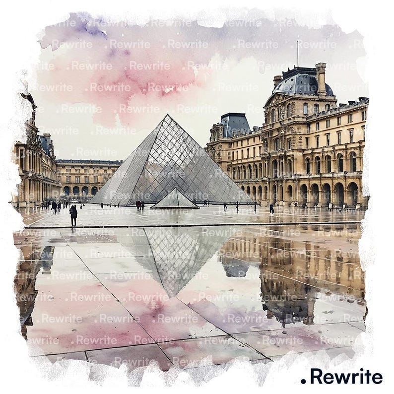 10 Louvre Museum Clipart Bundle, Watercolor Paris Landmark, Louvre ...