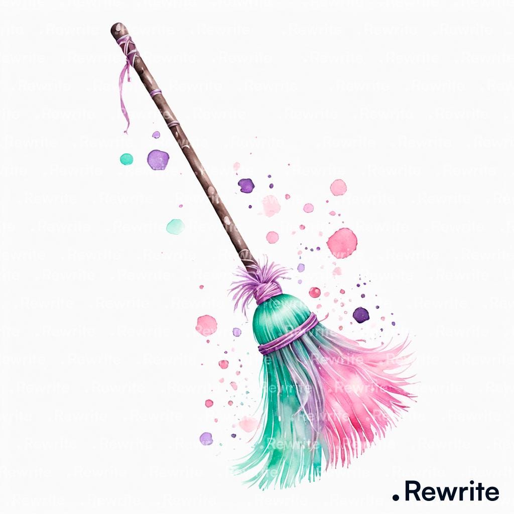 8 Pastel Witch Broom Clipart | High Quality JPG | Printable Pink ...