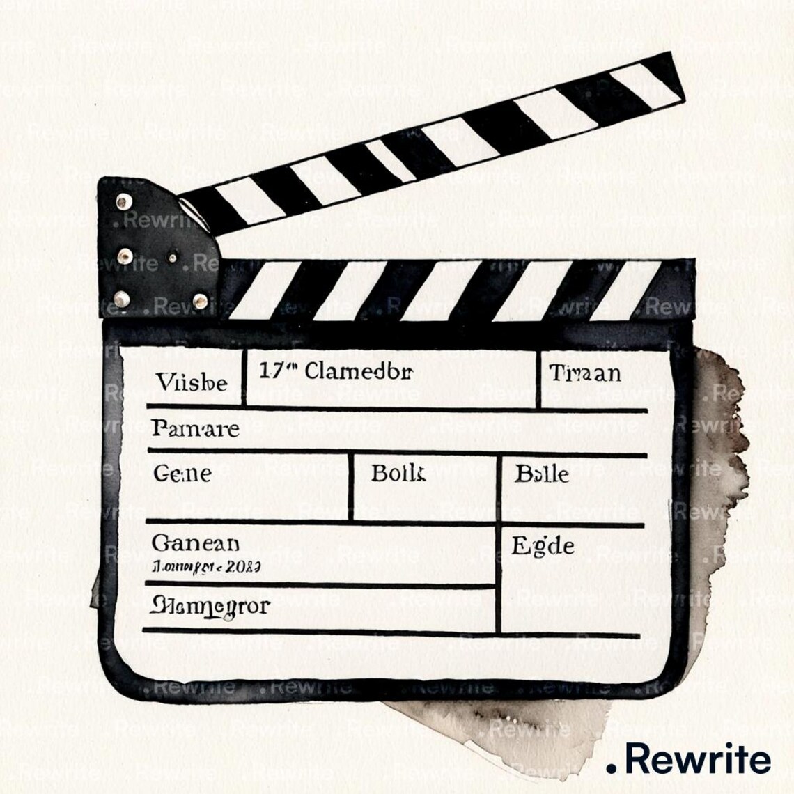 10 Clapperboard Clipart | Printable Watercolor Movie Clipart | High ...