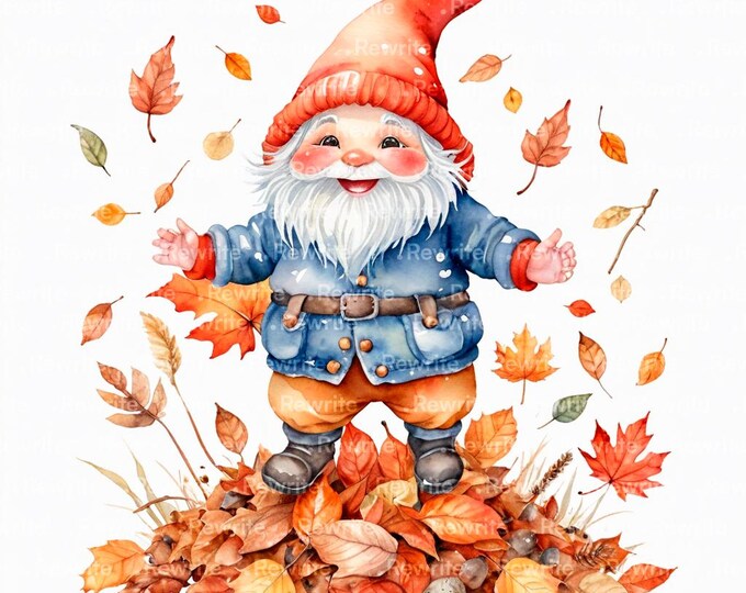 Apple Harvest Gnome Clipart | 10 High-quality 300 DPI Jpegs Commercial ...