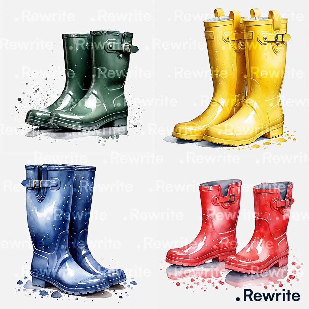 18 Rain Boots Clipart | Printable Watercolor Clipart | High Quality JPG ...