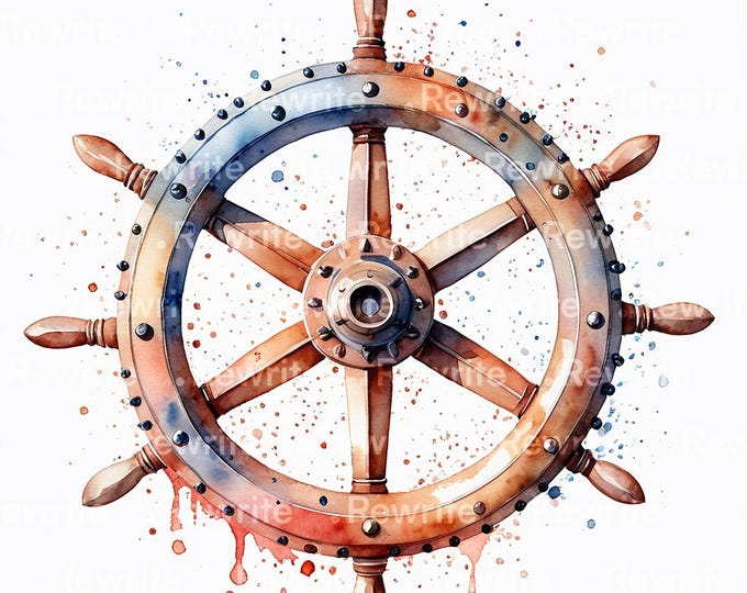 10 PNG Nautical Wheel Clipart, Ship Wheel Clipart, Helm, Digital ...