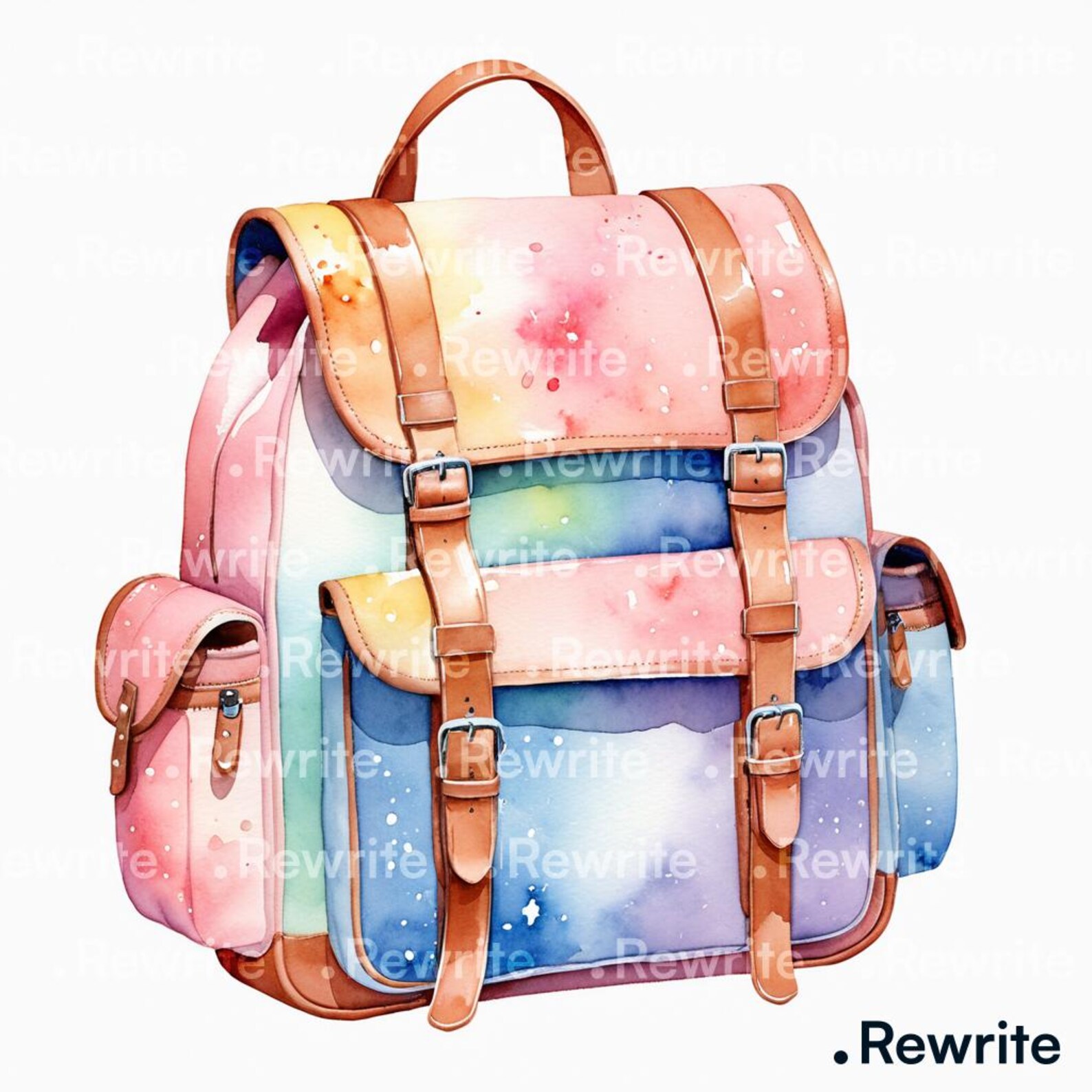 12 Colorful Backpack Clipart | Printable Watercolor Clipart | High ...