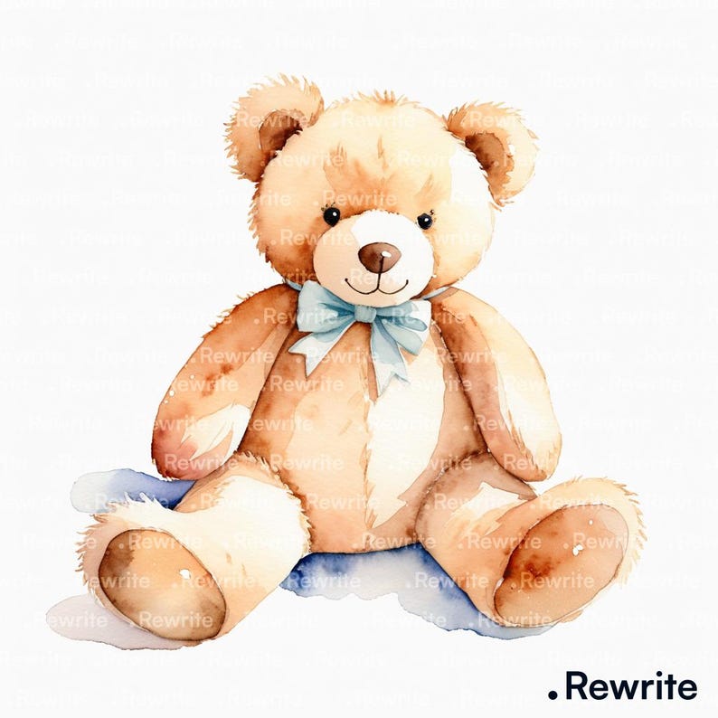 8 Clipart de Ositos de Peluche en Acuarela, Decoración Infantil y Baby ...