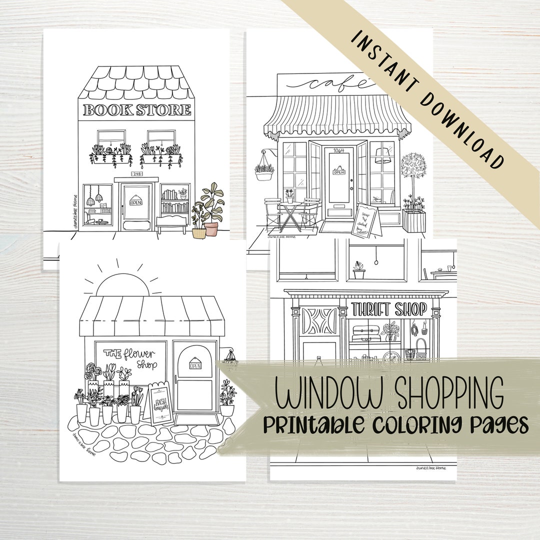 Window Shop Coloring Pages, Window Shops Printables, Flower Shop ...