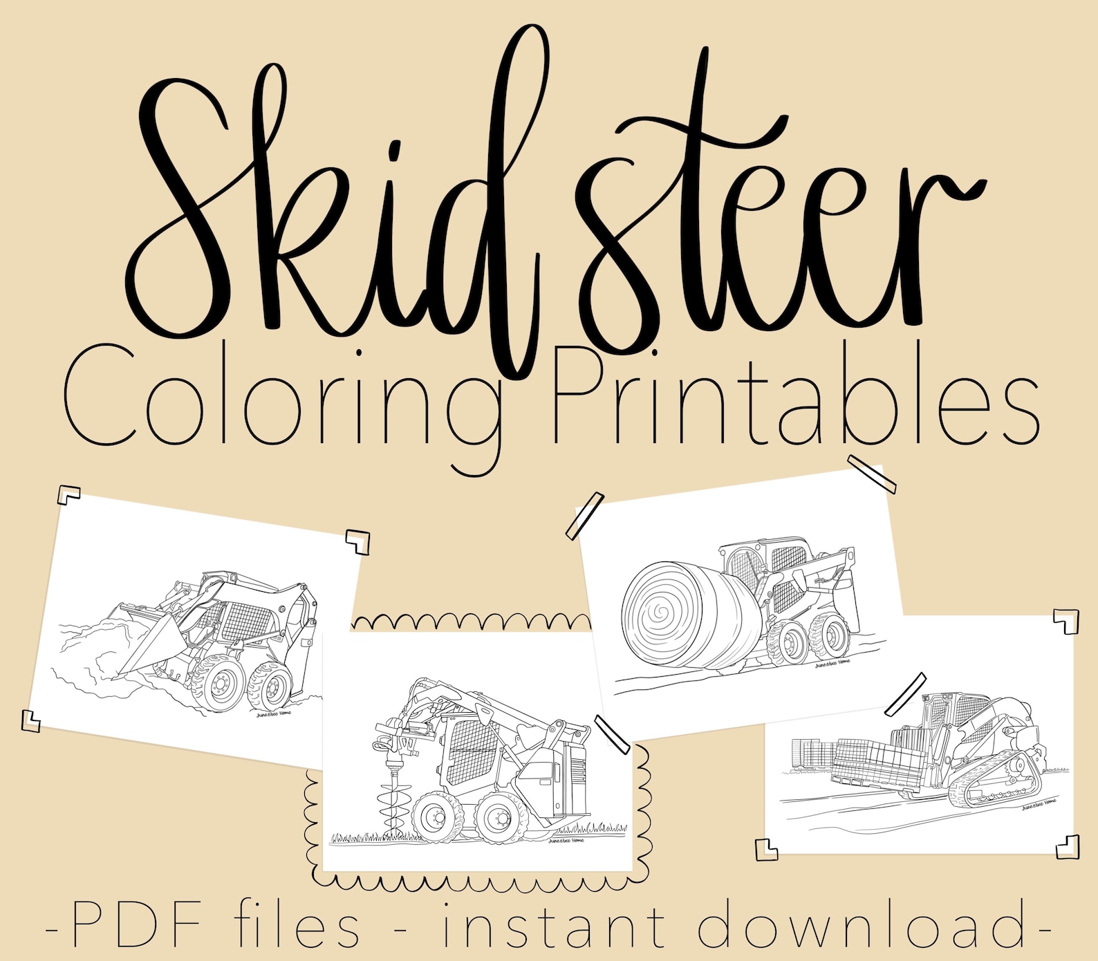 Skid Steer Coloring Pages, Mini Loader Printable, Construction ...