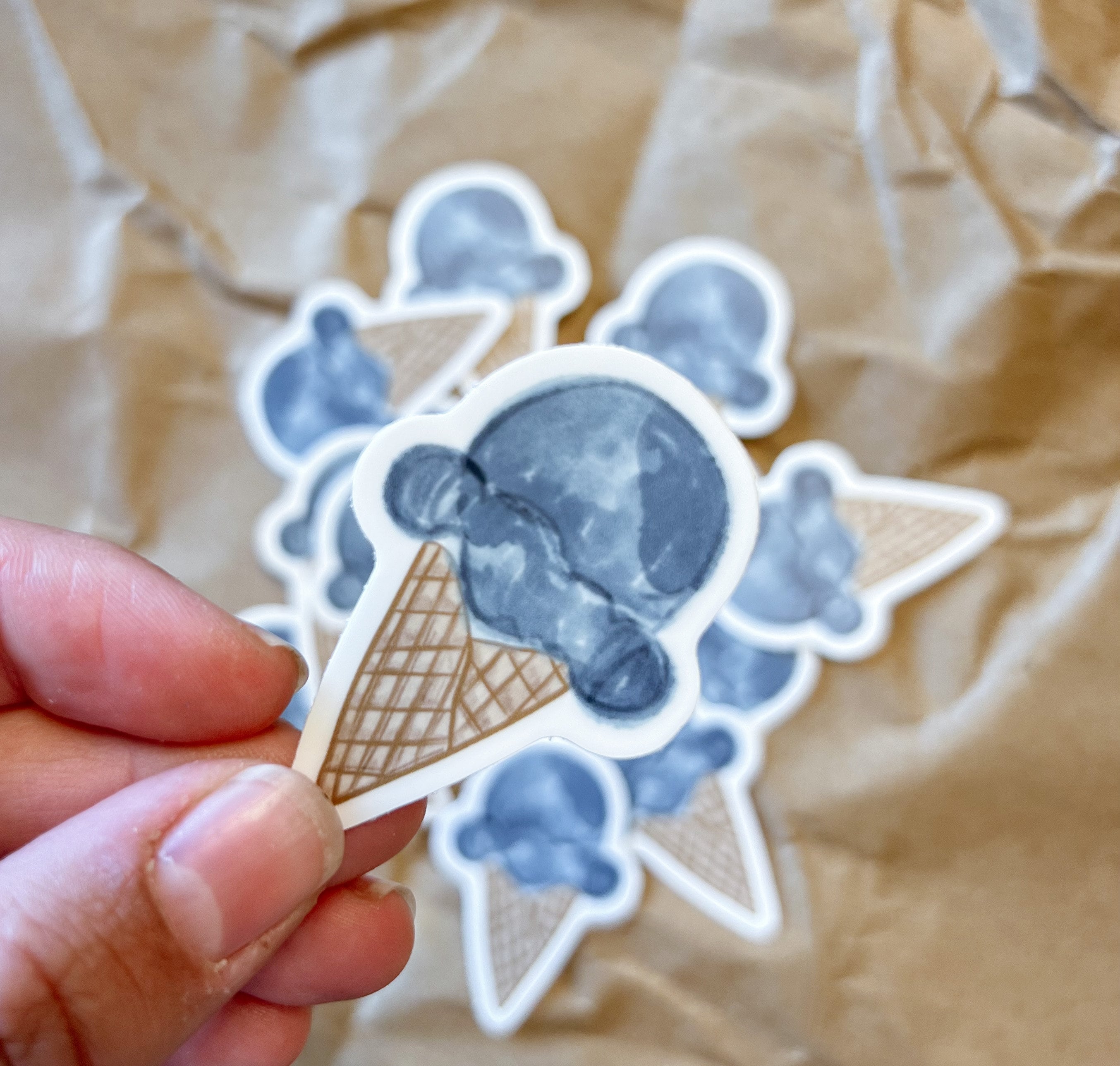 Ice Cream Sticker Ice Cream Cone Sticker Summer Sticker - Etsy