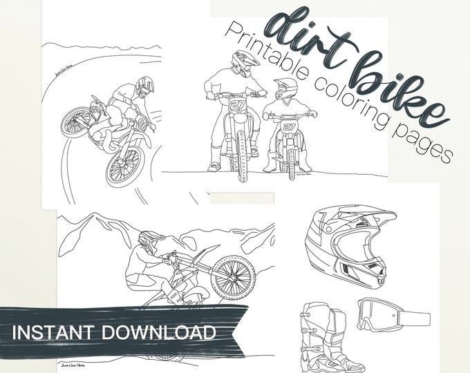 Digital Dirt Bike Coloring Pages - Etsy Canada