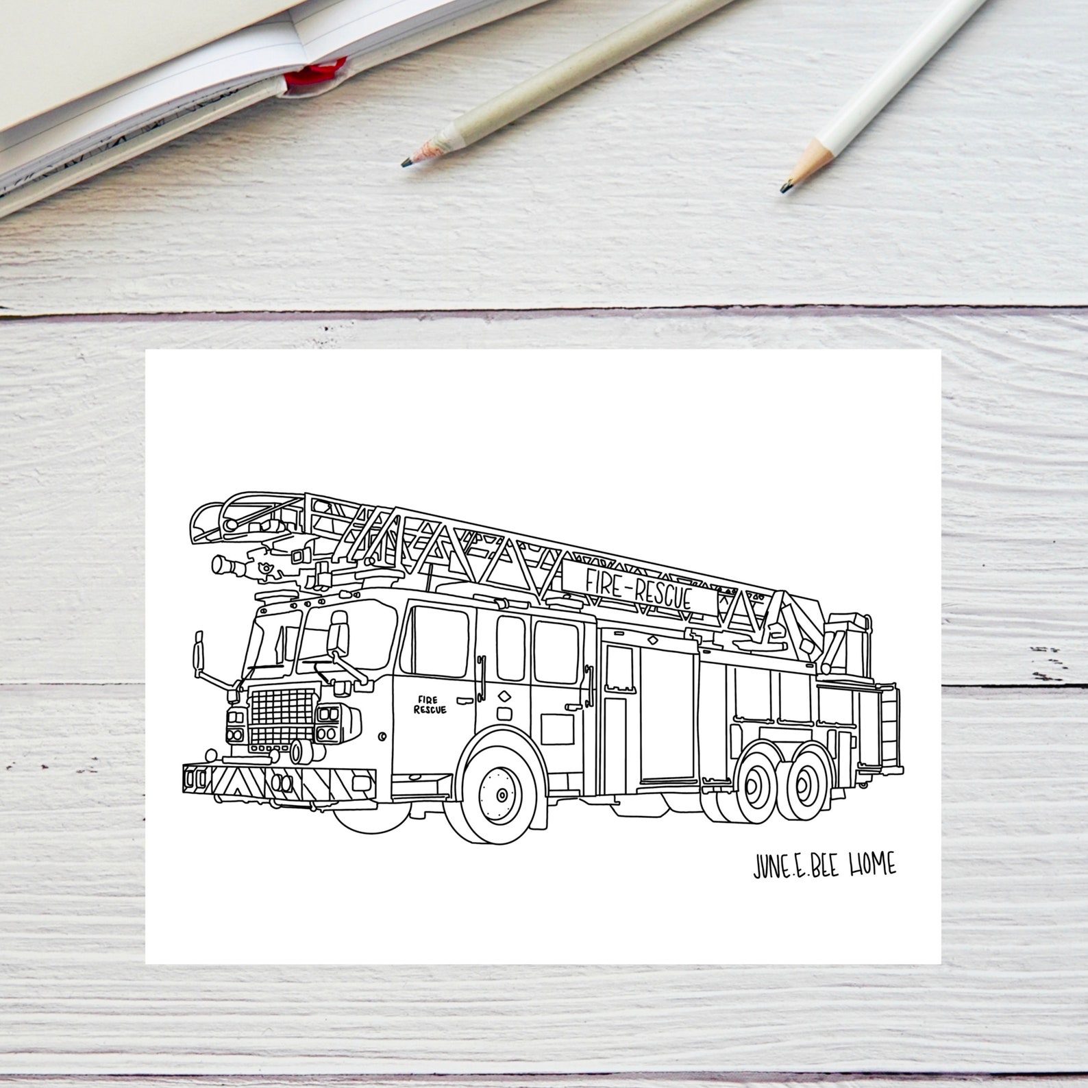 Emergency Vehicle Coloring Pages, Firetruck Printable, Ambulance ...