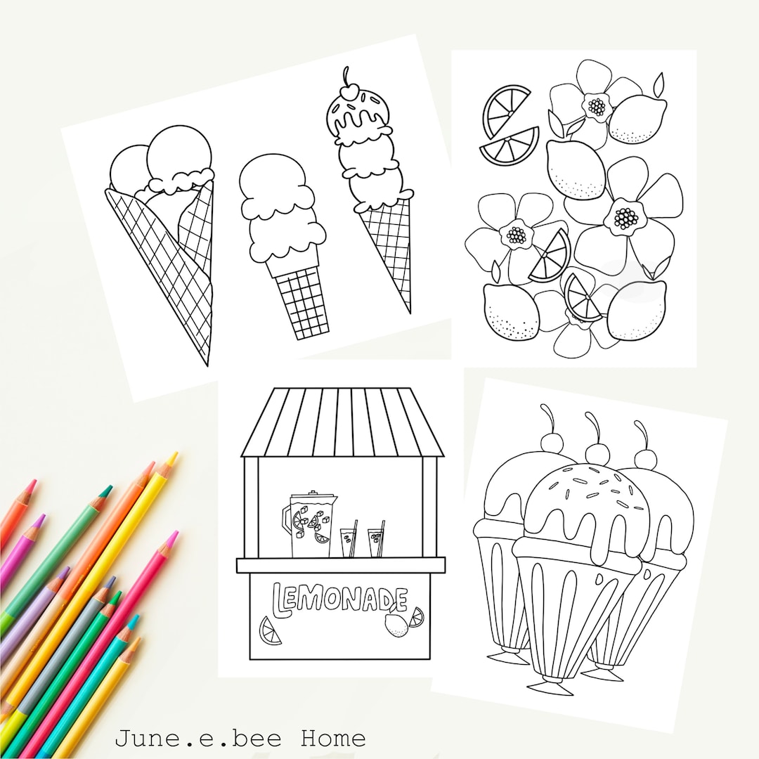 Summer Coloring Pages - Ice Cream Coloring Pages - Digital Download - Etsy