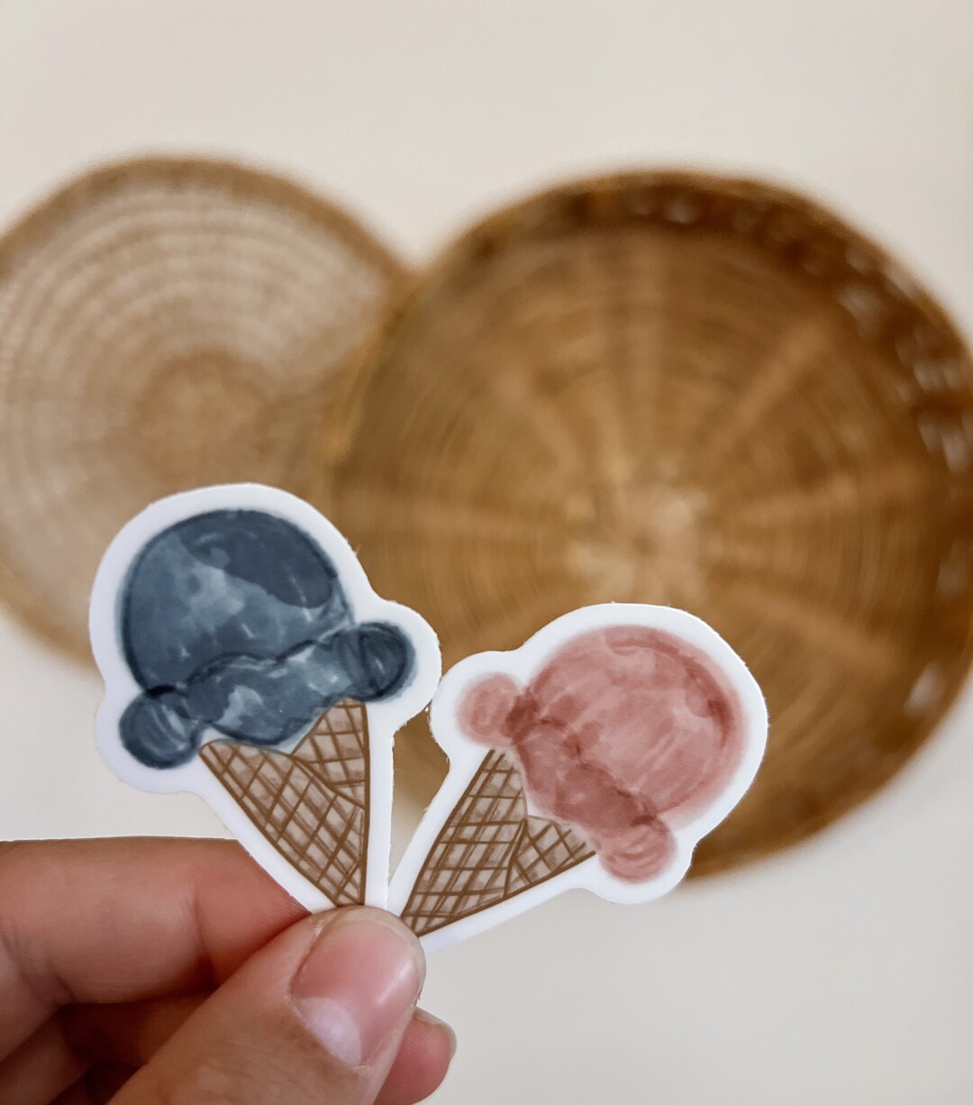 Ice Cream Sticker • Ice Cream Cone Sticker • Summer Sticker • Water ...
