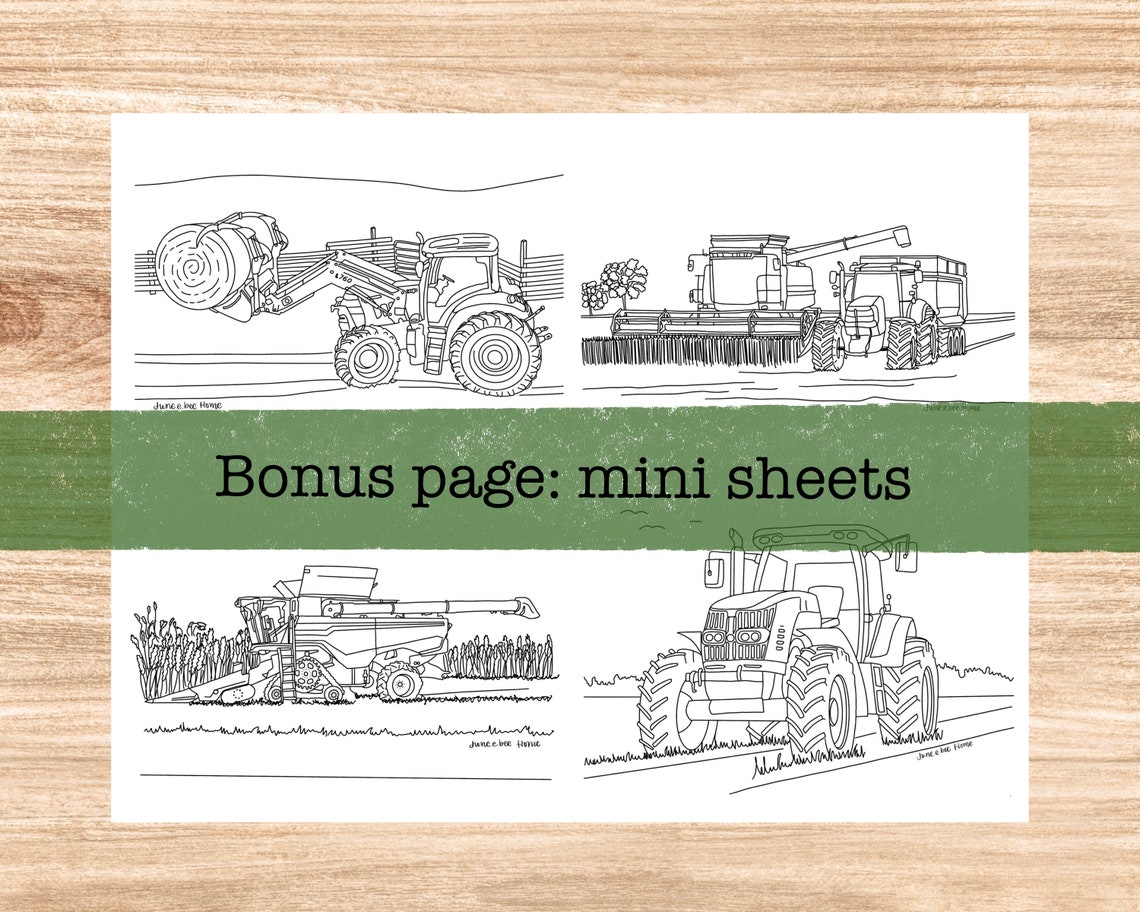 Tractor Coloring Pages: Farm Equipment Printables (digital Download) - Etsy