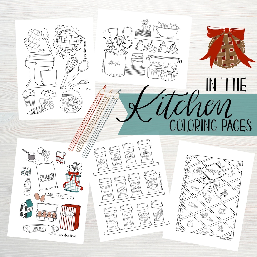 Kitchen Coloring Sheets - Baking Coloring Printables - Coloring Book ...