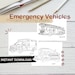 Emergency Vehicle Coloring Pages, Firetruck Printable, Ambulance ...