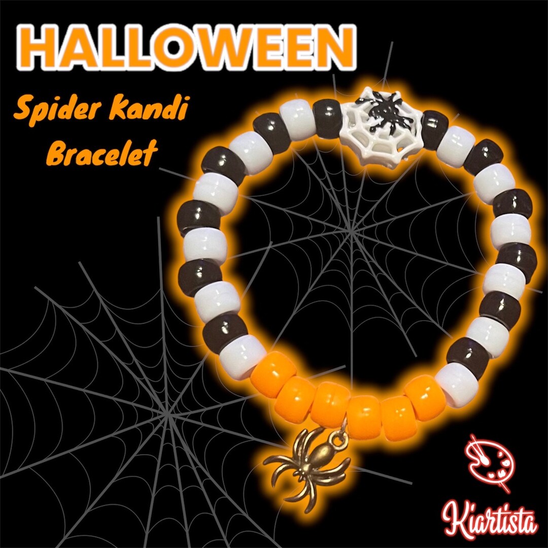 Spider Kandi Bracelet: Pony Beads & Metal Charm - Etsy