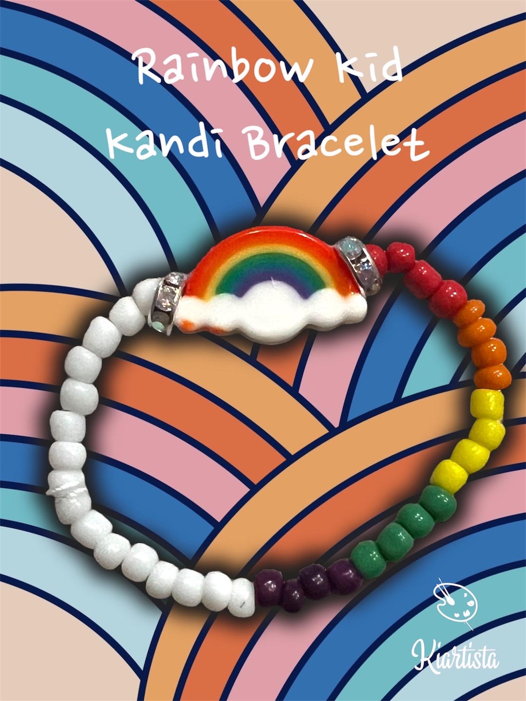 Rainbow Kid Small Kandi Bracelet | Kandi Bracelet Lovers - Etsy
