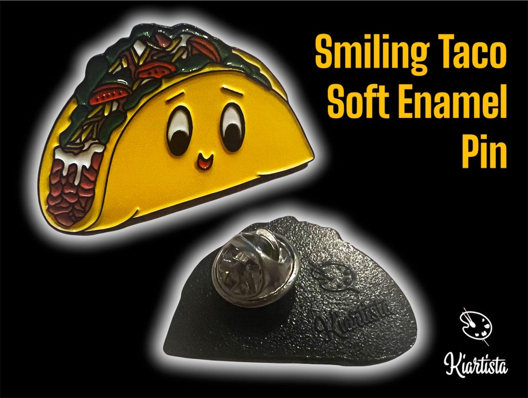 Smiling Taco Pin | Custom Pin Lovers - Etsy