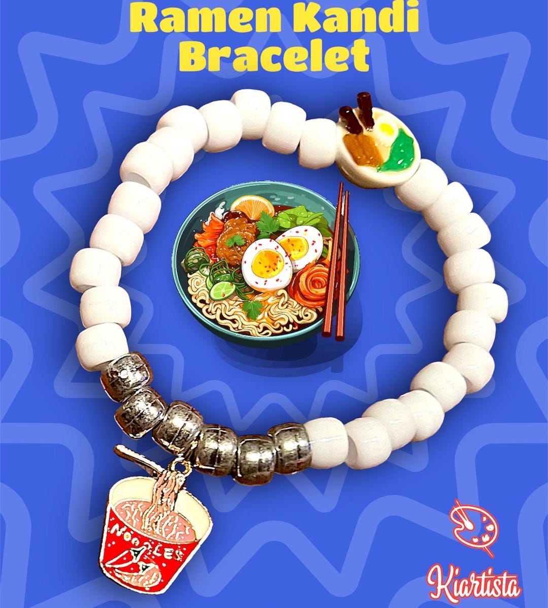 Ramen Kandi Pony Bracelet | Kandi Bracelet Lovers - Etsy