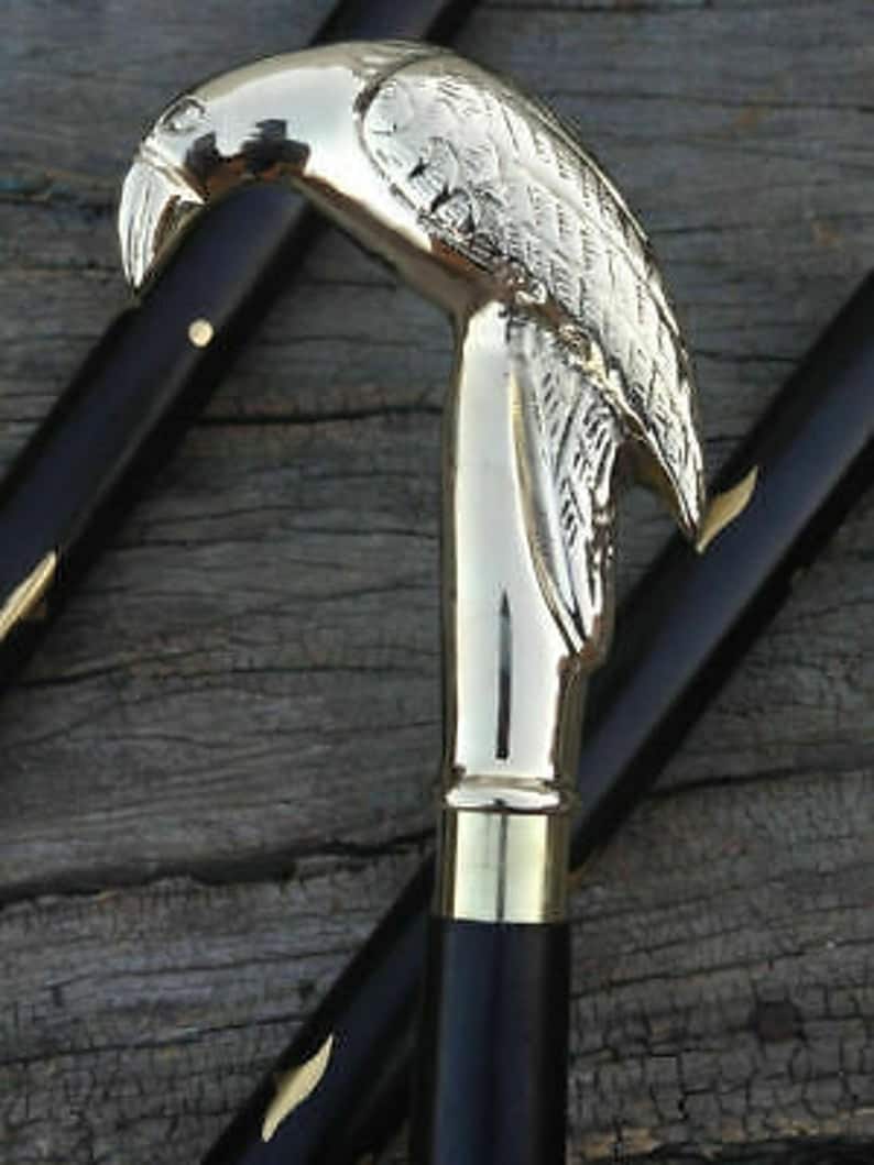 Unique Black or Silver Victorian RAVEN Handcrafted Walking - Etsy