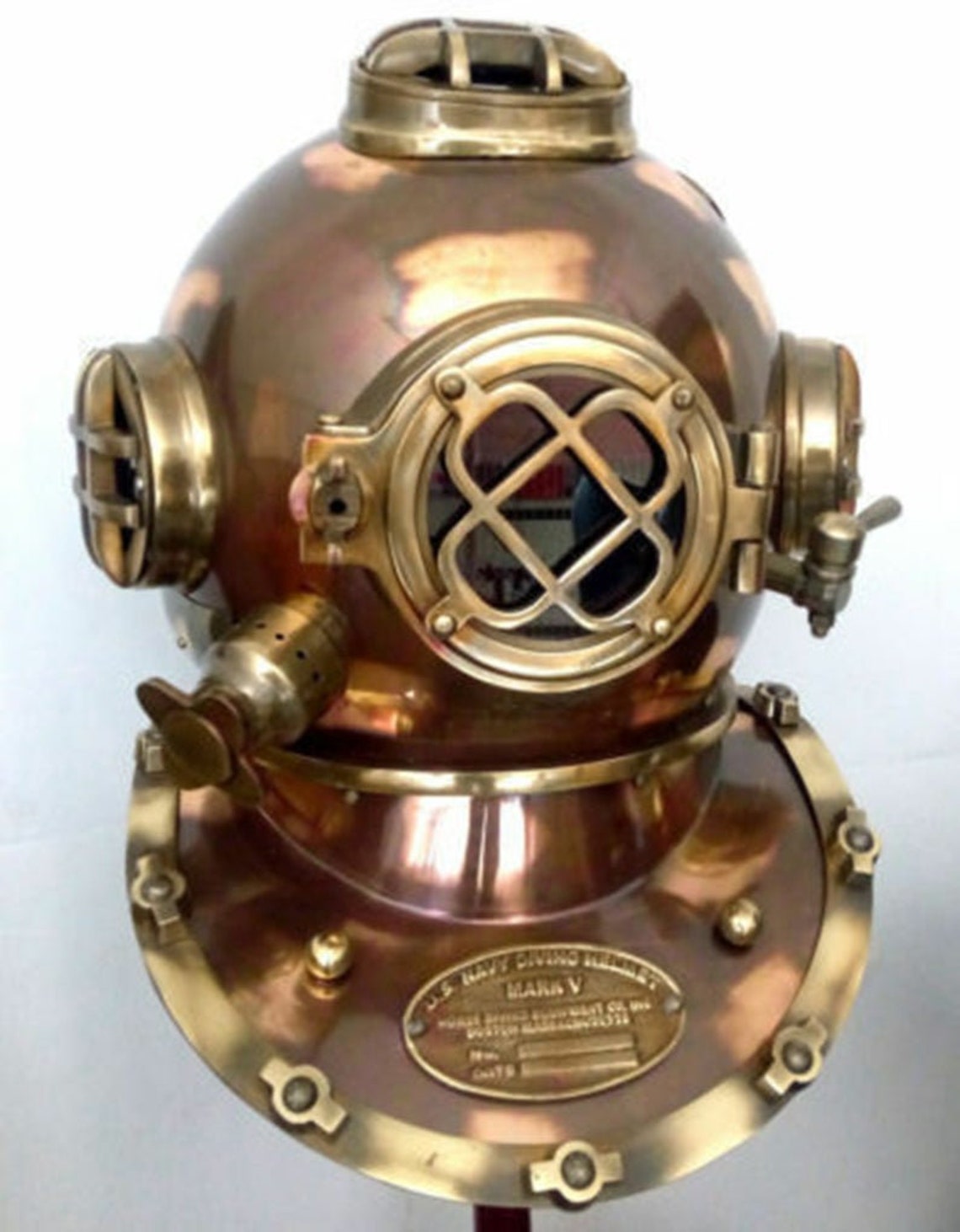 Copper Brass Antique Deep Sea Scuba Diving Divers Helmet | Antique ...
