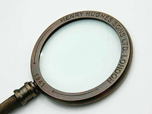 Antique Brass Magnifier Glass | Magnifier Full Brass Henry Hughes ...