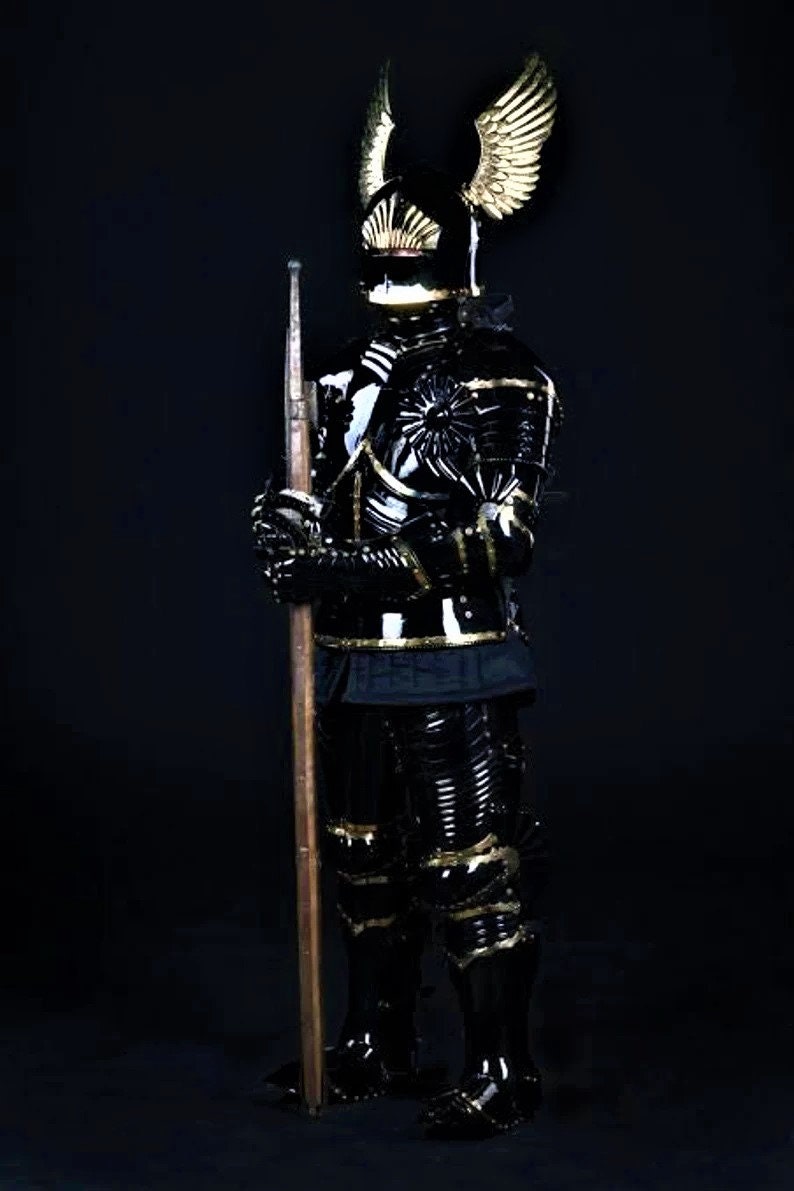 Medieval 15th Century Gothic Full Body Black Armour Suit - Etsy UK