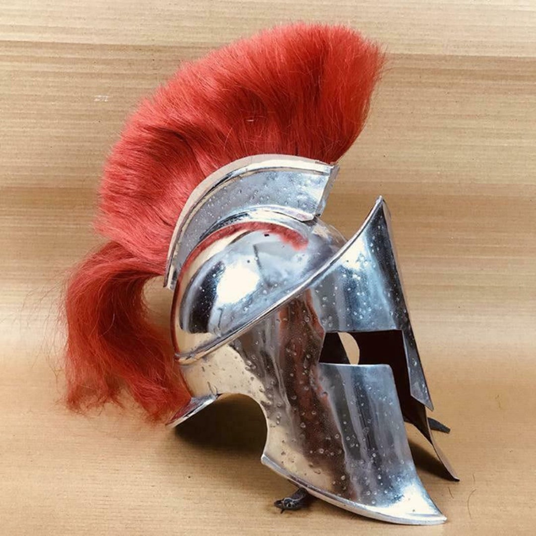 Medieval Spartan Chrome Helmet | Great King Leonidas Cosplay Helmet ...