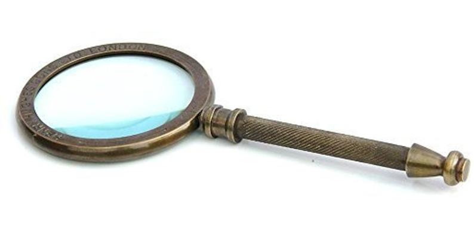 Antique Brass Magnifier Glass | Magnifier Full Brass Henry Hughes ...