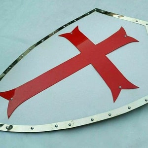 Medieval Red Cross Templar Shield | Viking Heater Shield | Knight Armor ...