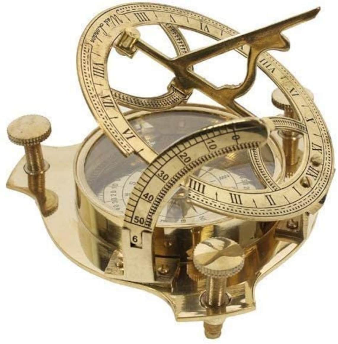 Nautical Sundial Brass Compass Nautical Handmade Gold Finish - Etsy