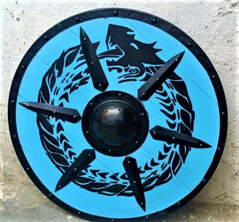 Medieval Viking Dragon Battle Ready Round Shield | Knights Dragon ...