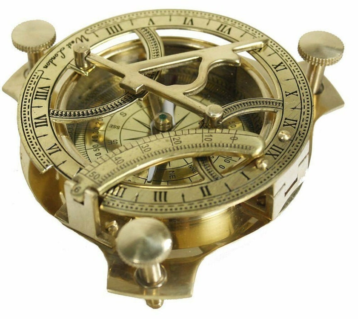 Nautical Sundial Brass Compass Nautical Handmade Gold Finish - Etsy